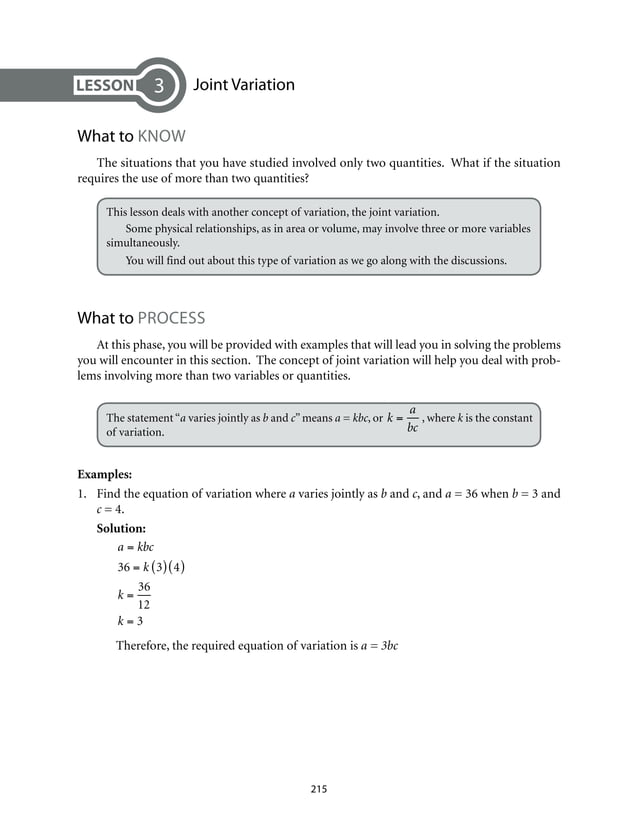 Grade 9: Mathematics Unit 3 Variation | PDF | Educational Assessment ...