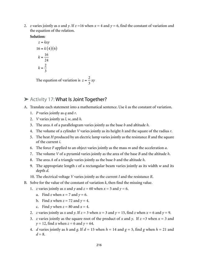 Grade 9: Mathematics Unit 3 Variation | PDF | Educational Assessment ...