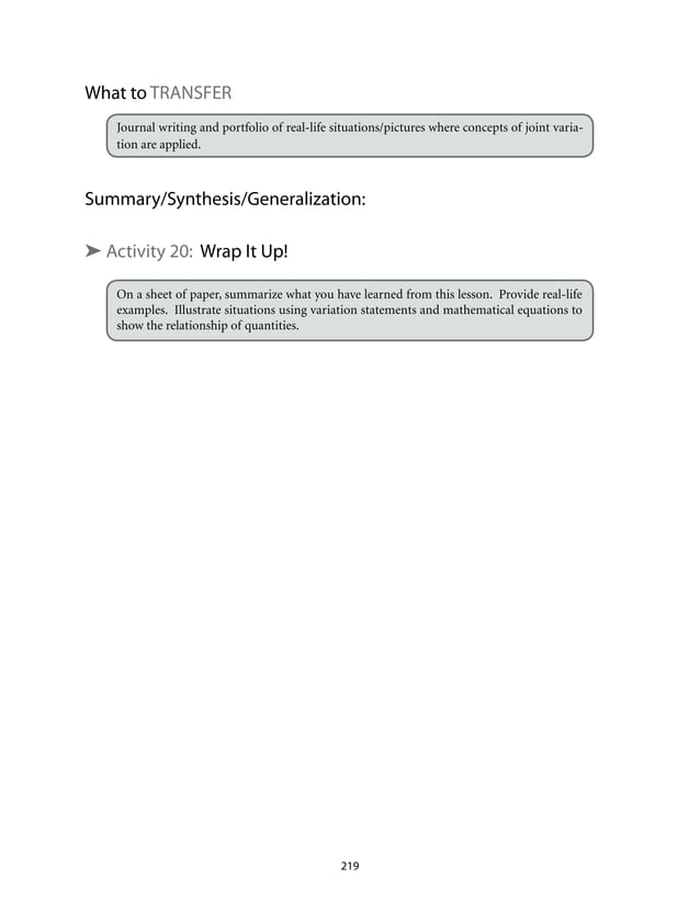 Grade 9: Mathematics Unit 3 Variation | PDF | Educational Assessment ...