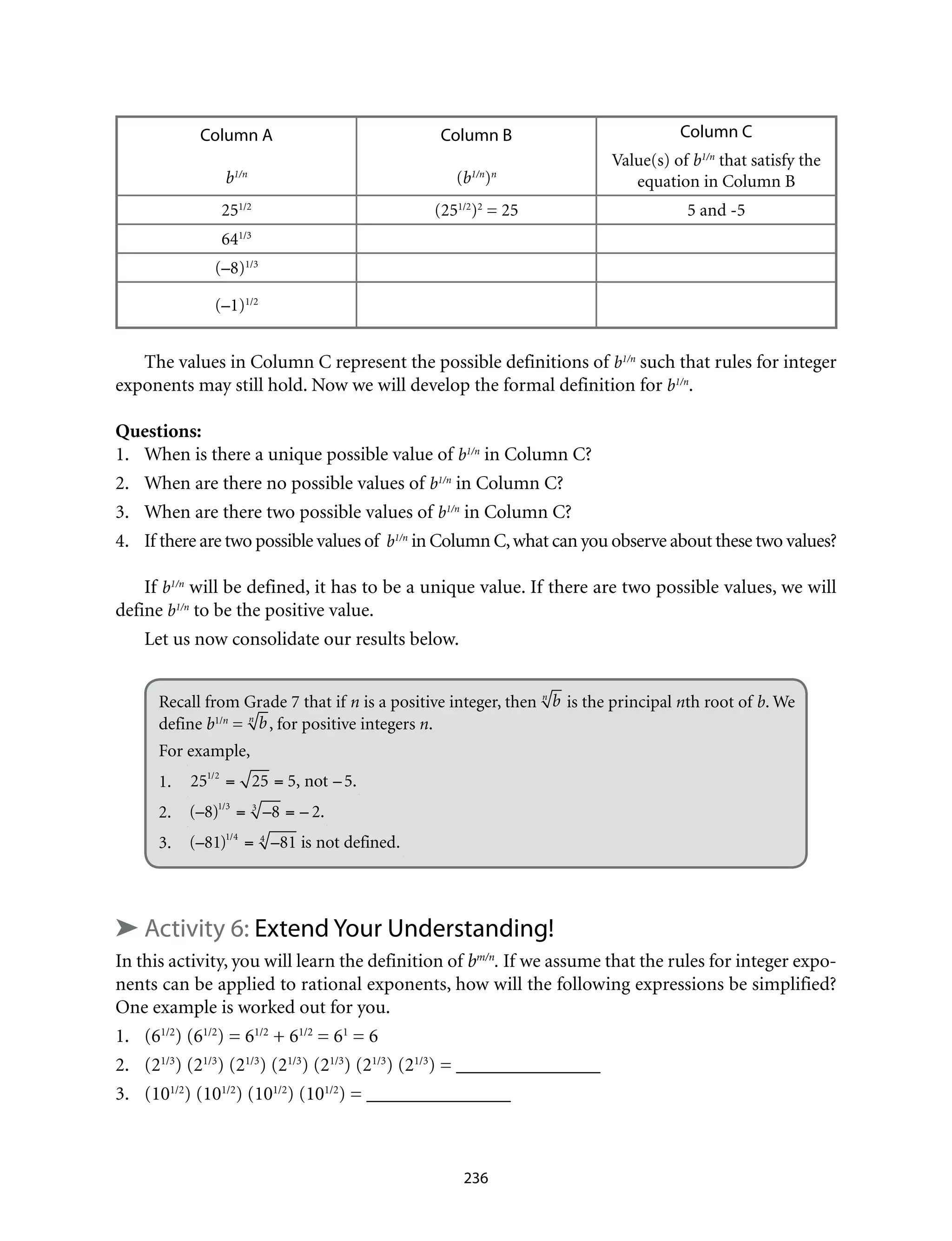 Grade 9: Mathematics Unit 4Zero Exponents, Negative Integral Exponents ...