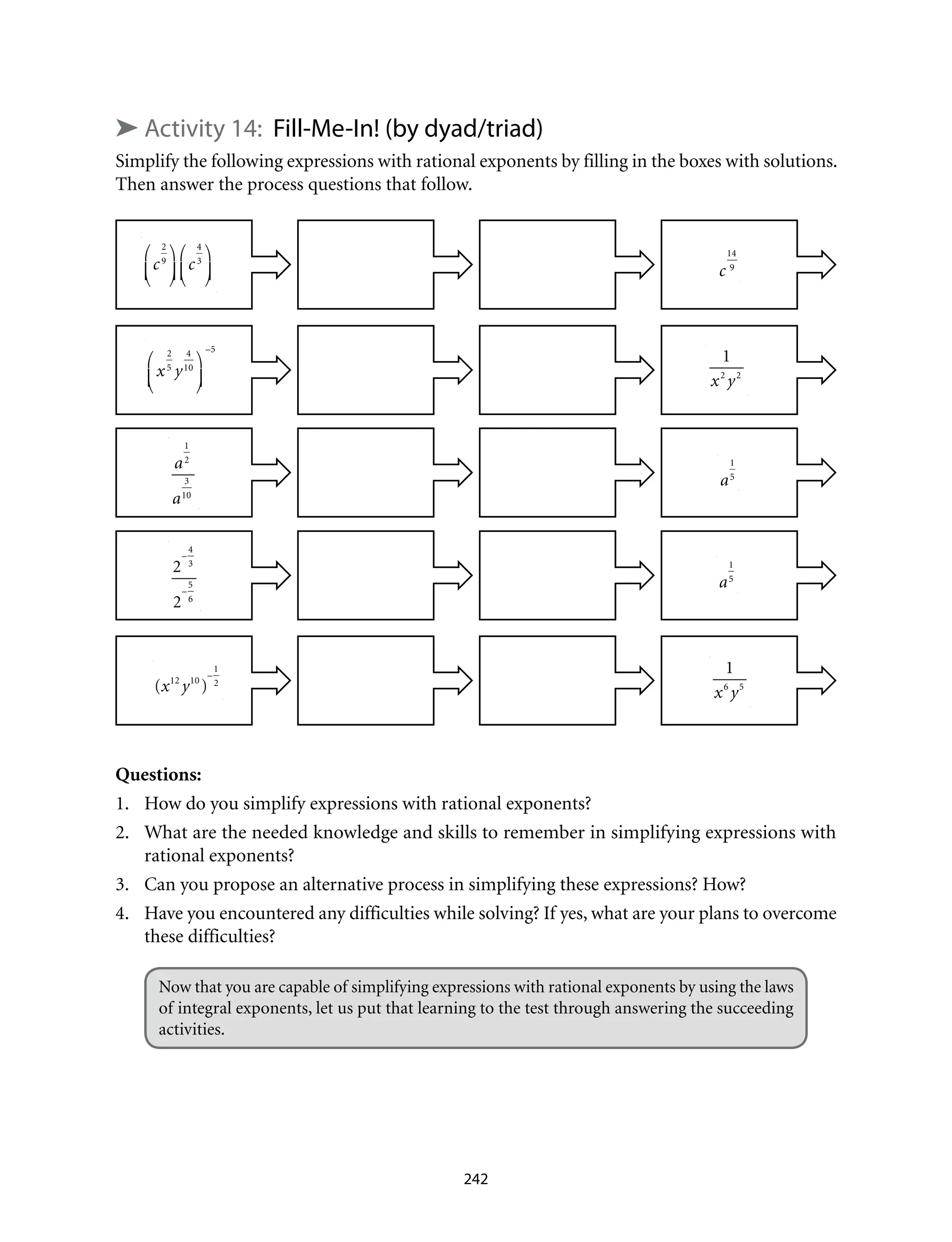 Grade 9: Mathematics Unit 4Zero Exponents, Negative Integral Exponents ...