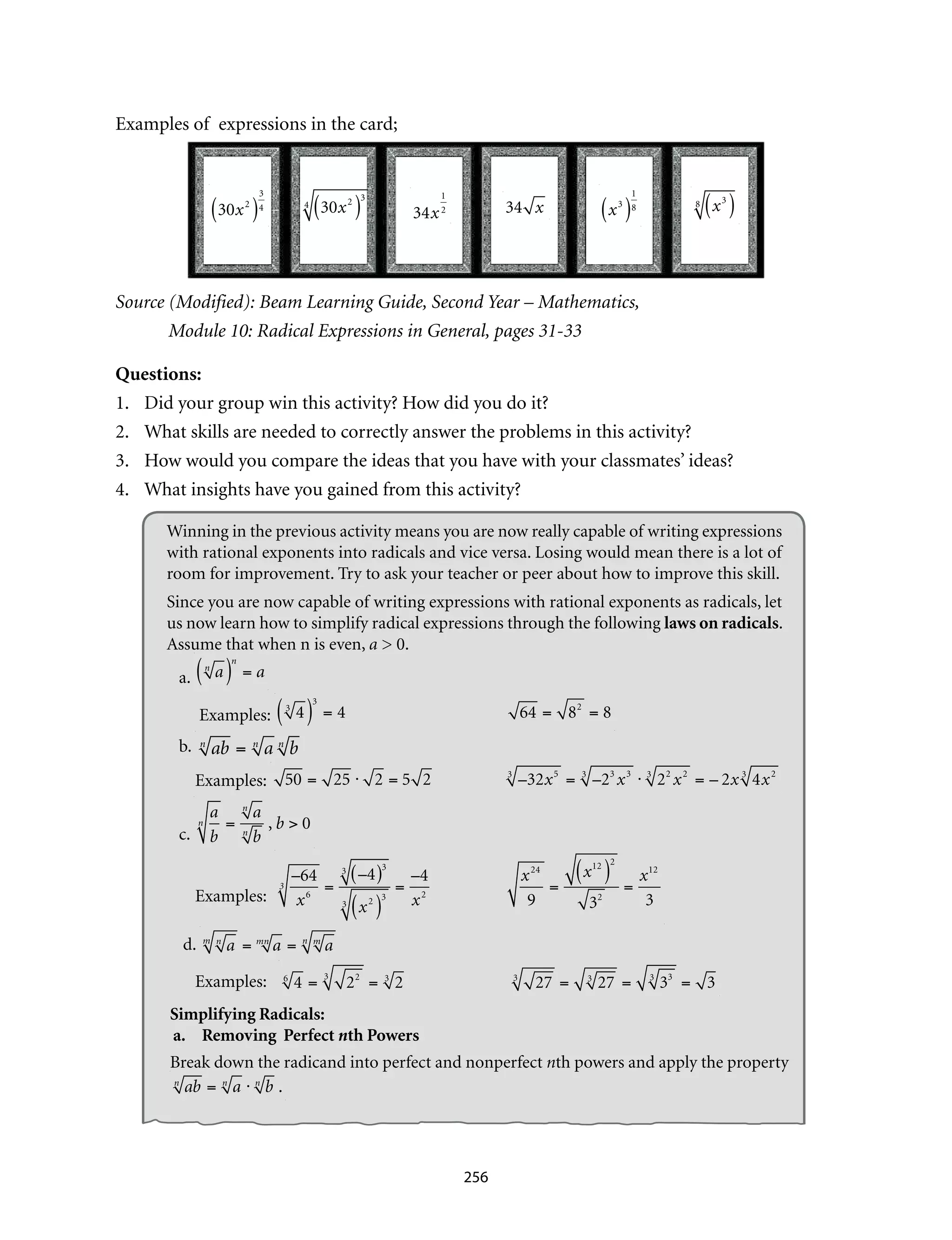 Grade 9: Mathematics Unit 4Zero Exponents, Negative Integral Exponents ...