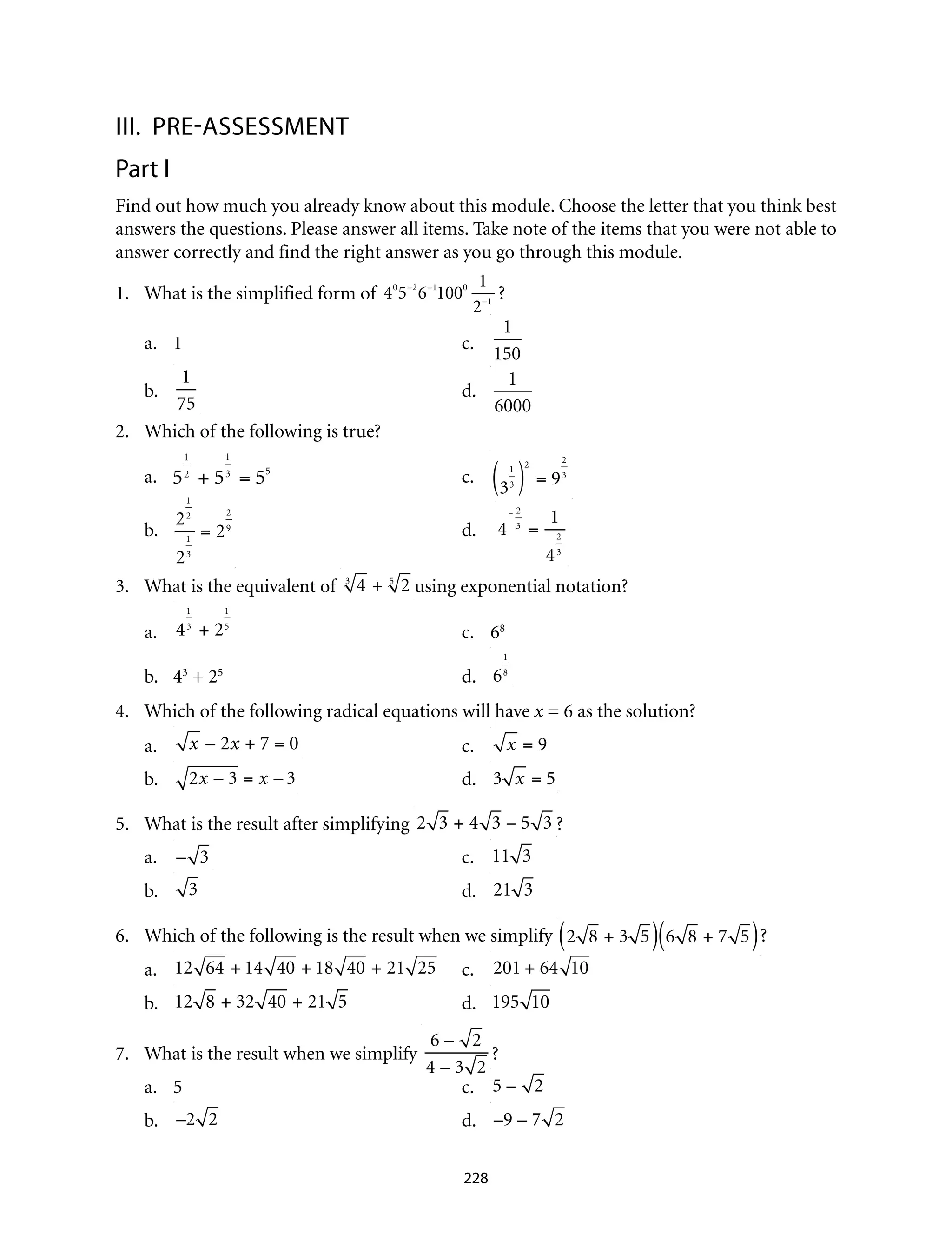 Grade 9: Mathematics Unit 4Zero Exponents, Negative Integral Exponents ...