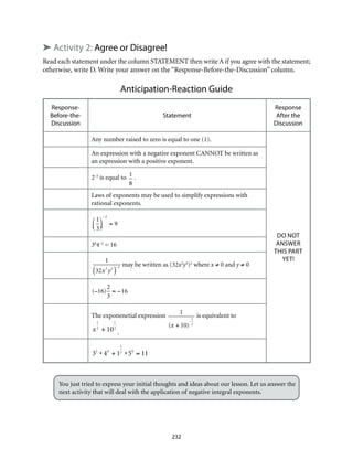 Grade 9: Mathematics Unit 4Zero Exponents, Negative Integral Exponents ...