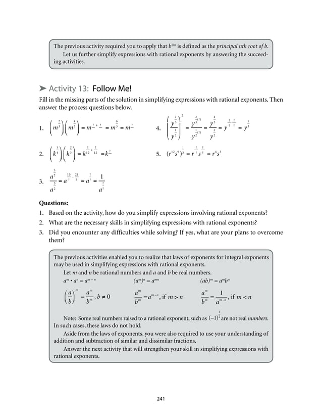 Grade 9: Mathematics Unit 4Zero Exponents, Negative Integral Exponents ...