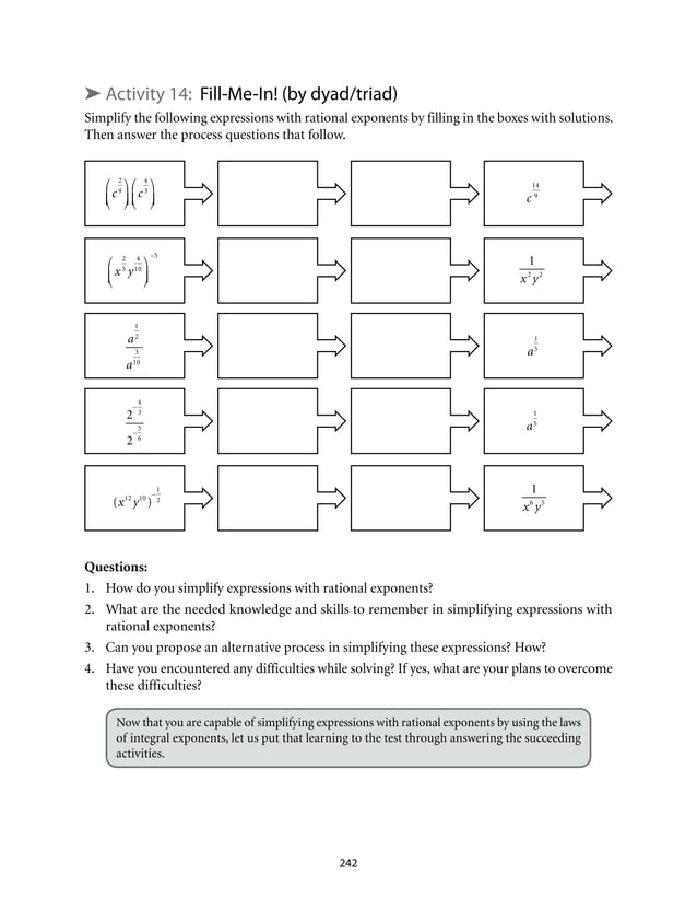 Grade 9: Mathematics Unit 4Zero Exponents, Negative Integral Exponents ...
