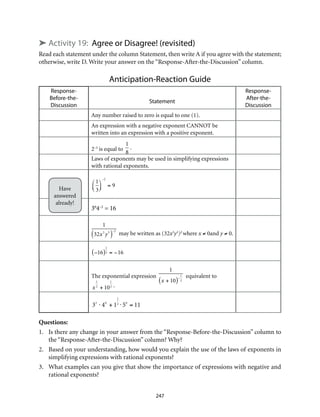 Grade 9: Mathematics Unit 4Zero Exponents, Negative Integral Exponents ...