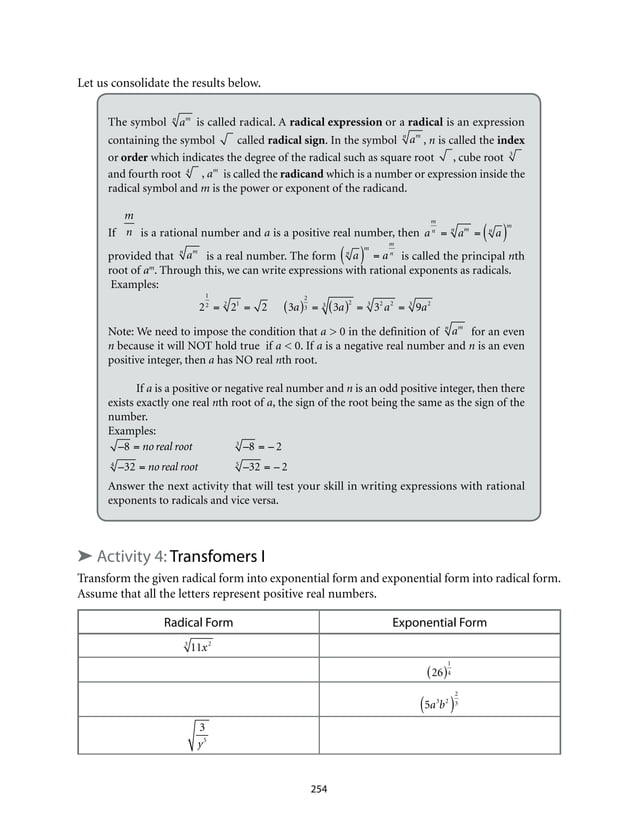 Grade 9: Mathematics Unit 4Zero Exponents, Negative Integral Exponents ...