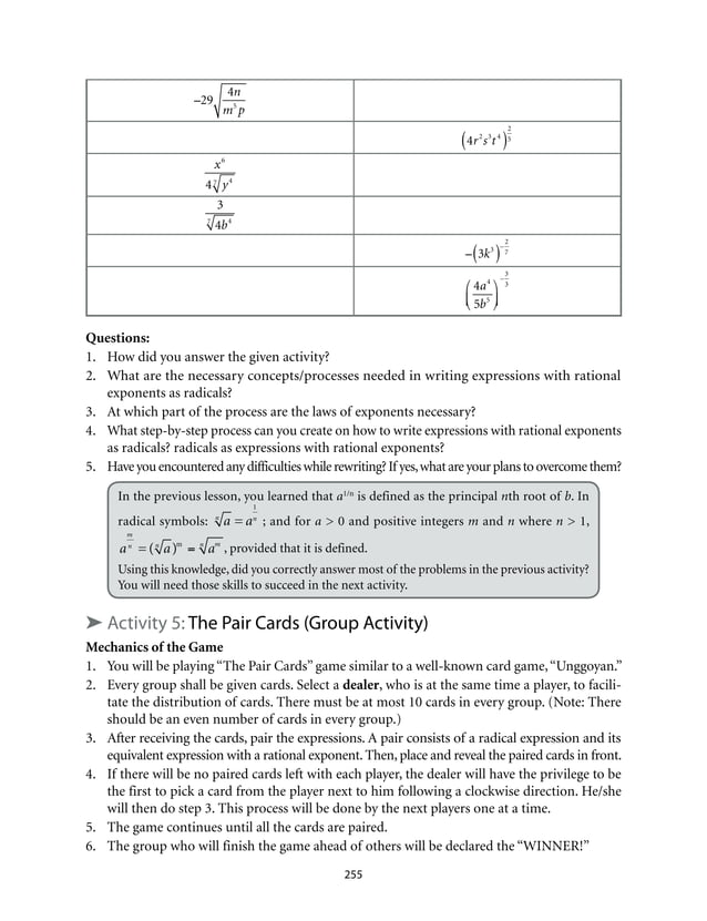 Grade 9: Mathematics Unit 4Zero Exponents, Negative Integral Exponents ...