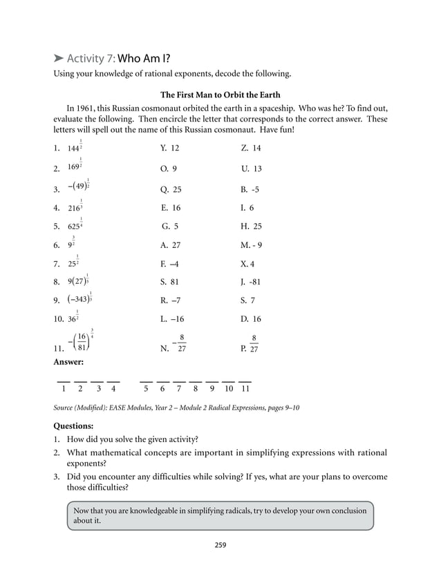 Grade 9: Mathematics Unit 4Zero Exponents, Negative Integral Exponents ...