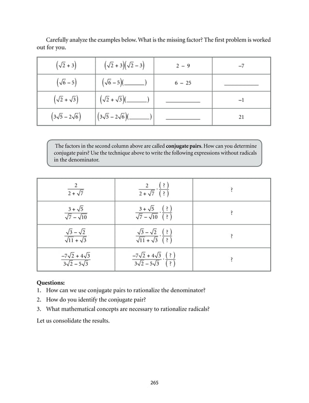 Grade 9: Mathematics Unit 4Zero Exponents, Negative Integral Exponents, Rational Exponents, and ...