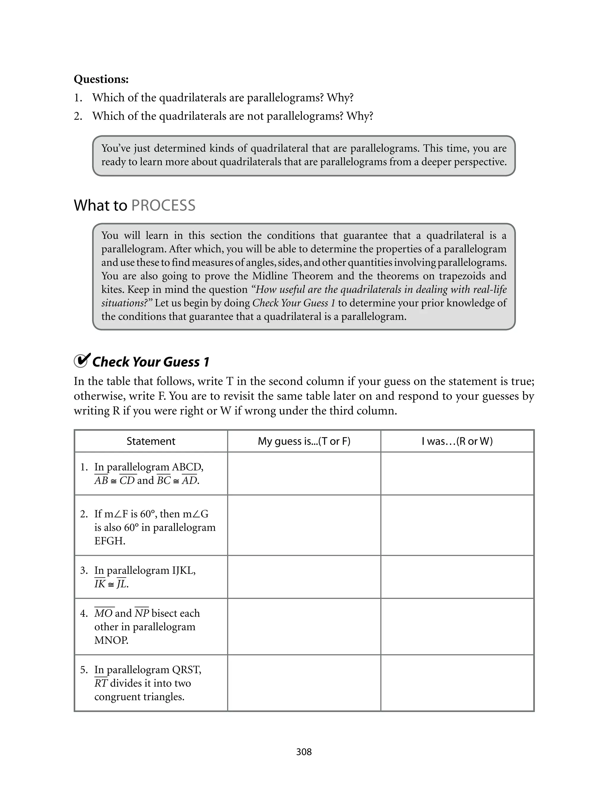 Grade 9 Mathematics Module 5 Quadrilaterals (LM) | PDF