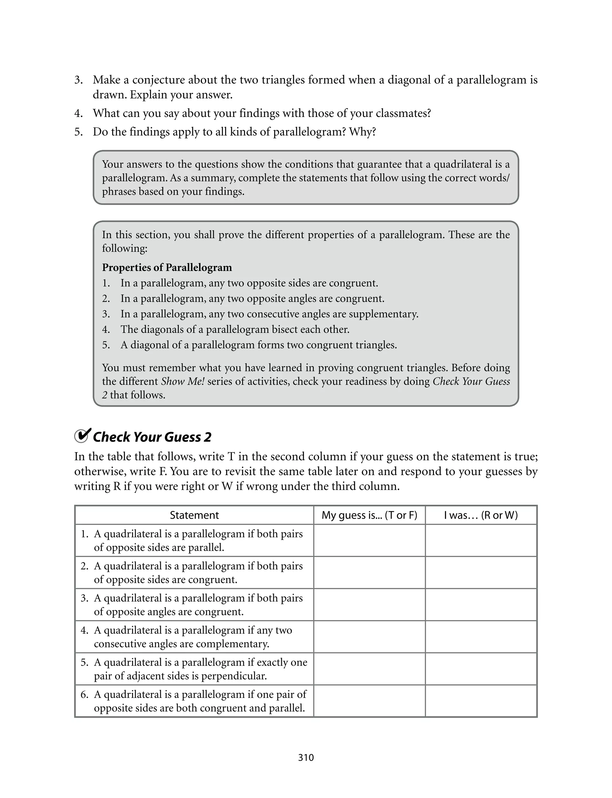 Grade 9 Mathematics Module 5 Quadrilaterals (LM) | PDF