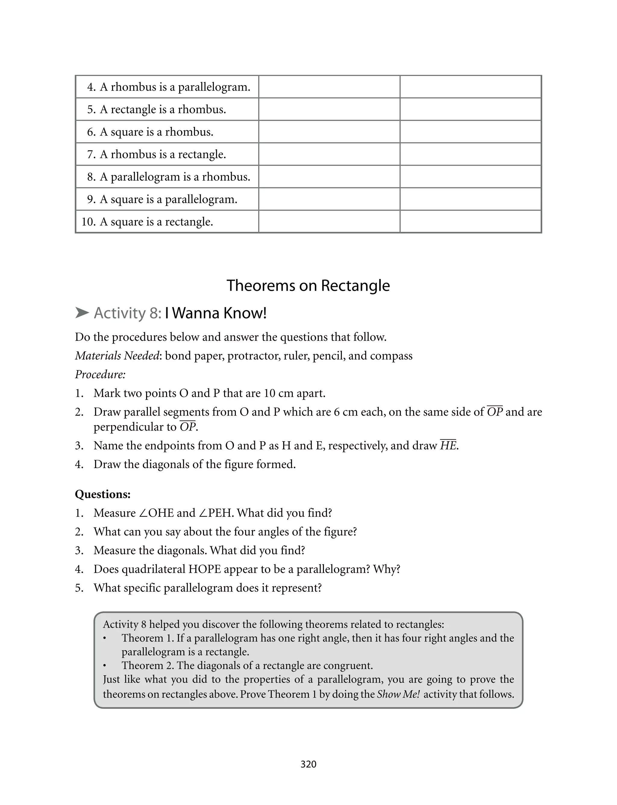 Grade 9 Mathematics Module 5 Quadrilaterals (LM) | PDF