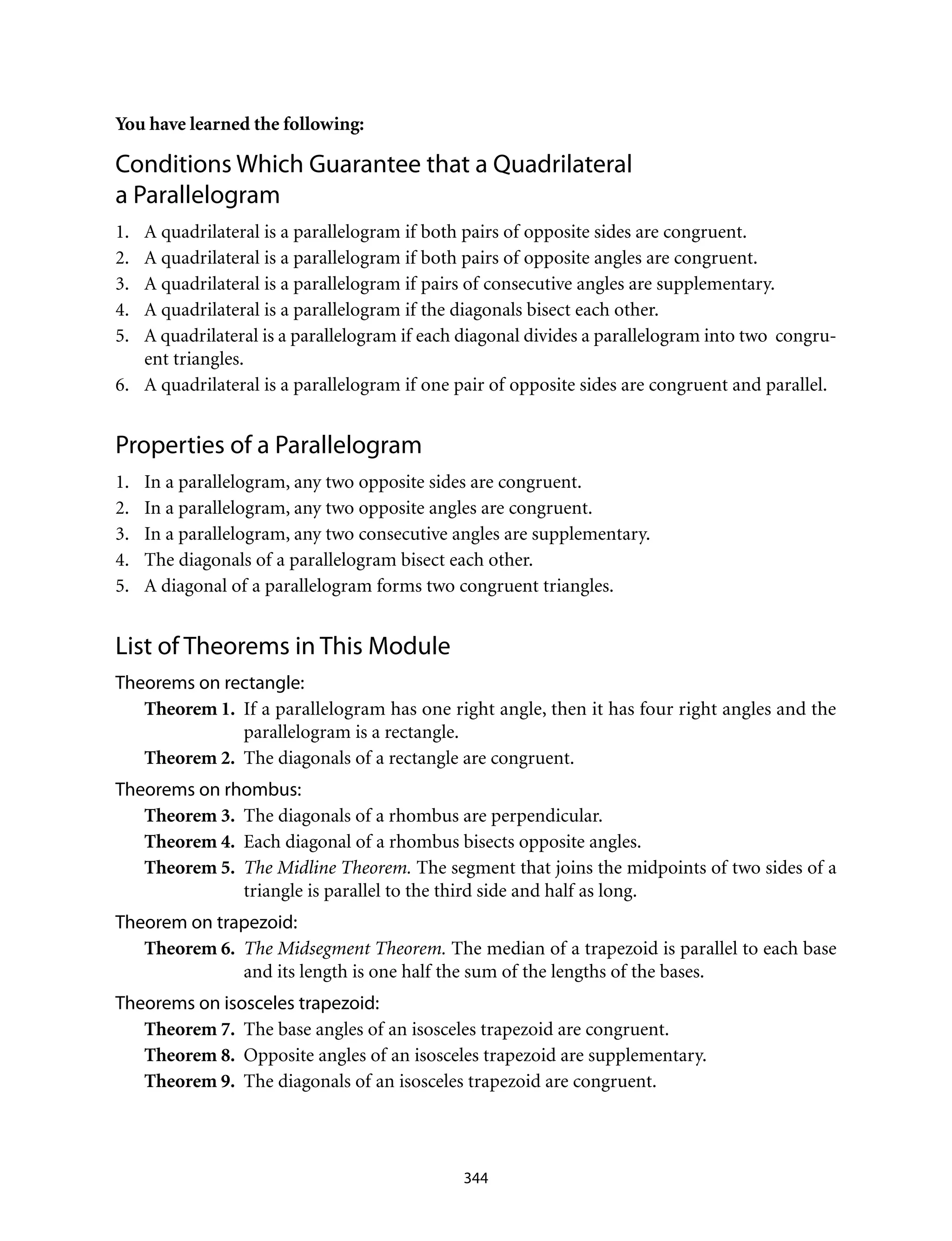 Grade 9 Mathematics Module 5 Quadrilaterals (LM) | PDF