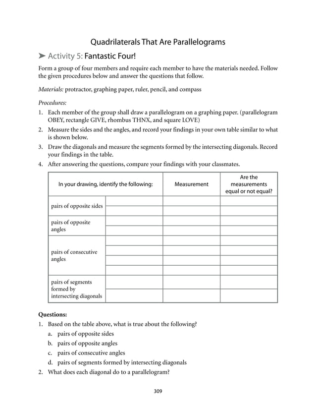 Grade 9 Mathematics Module 5 Quadrilaterals (LM) | PDF | Educational ...