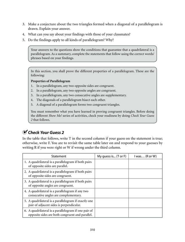 Grade 9 Mathematics Module 5 Quadrilaterals (LM) | PDF | Educational ...