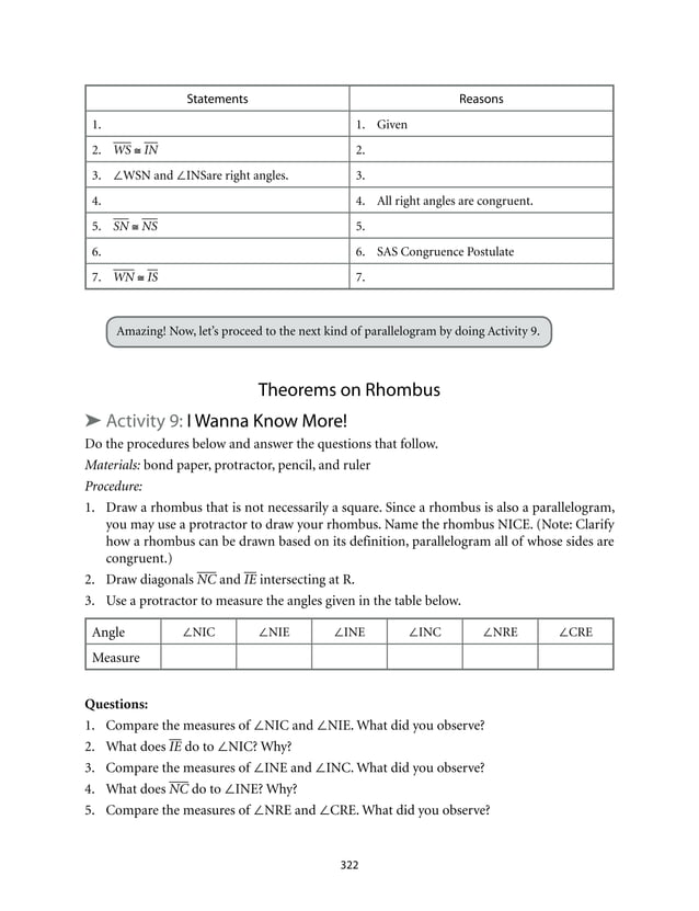 Grade 9 Mathematics Module 5 Quadrilaterals (LM) | PDF | Educational ...
