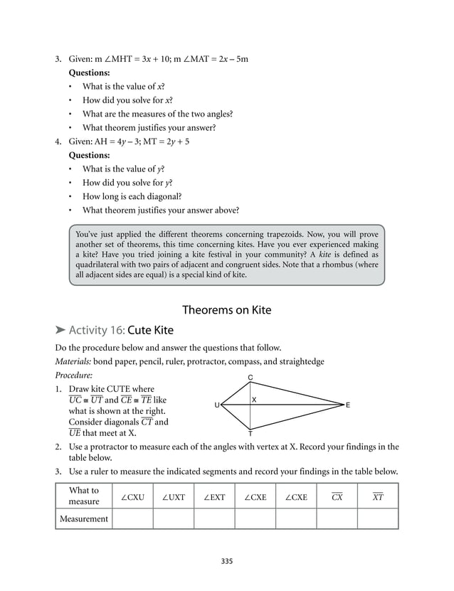 Grade 9 Mathematics Module 5 Quadrilaterals (LM) | PDF | Educational ...