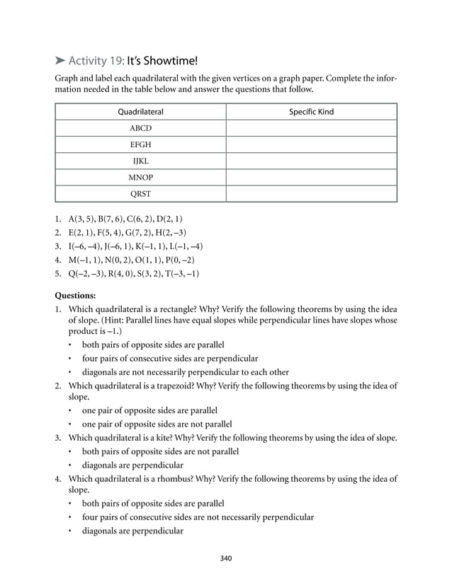 Grade 9 Mathematics Module 5 Quadrilaterals (LM) | PDF | Educational ...