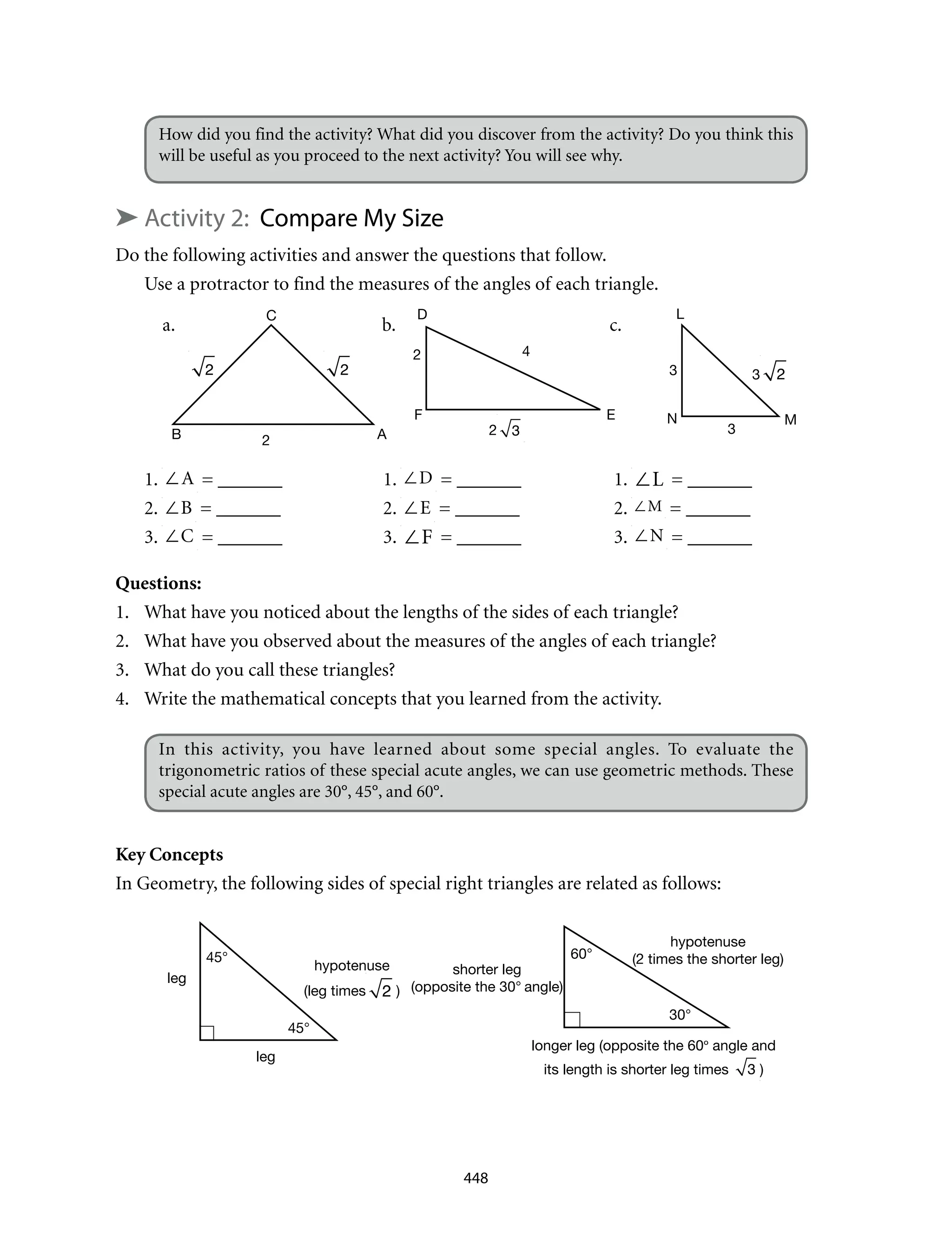 Grade 9 Mathematics Module 7 Triangle Trigonometry | PDF