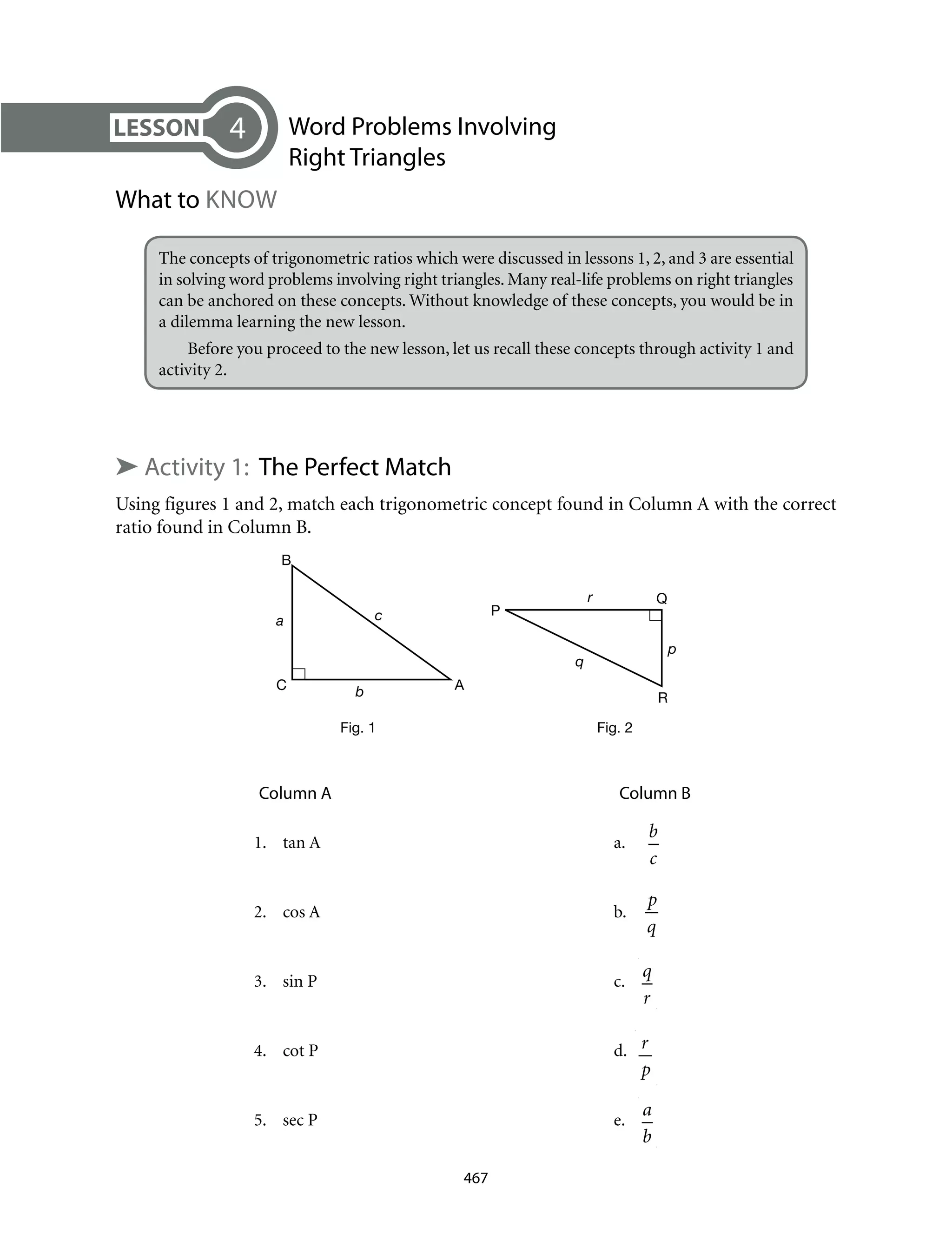 Grade 9 Mathematics Module 7 Triangle Trigonometry | PDF