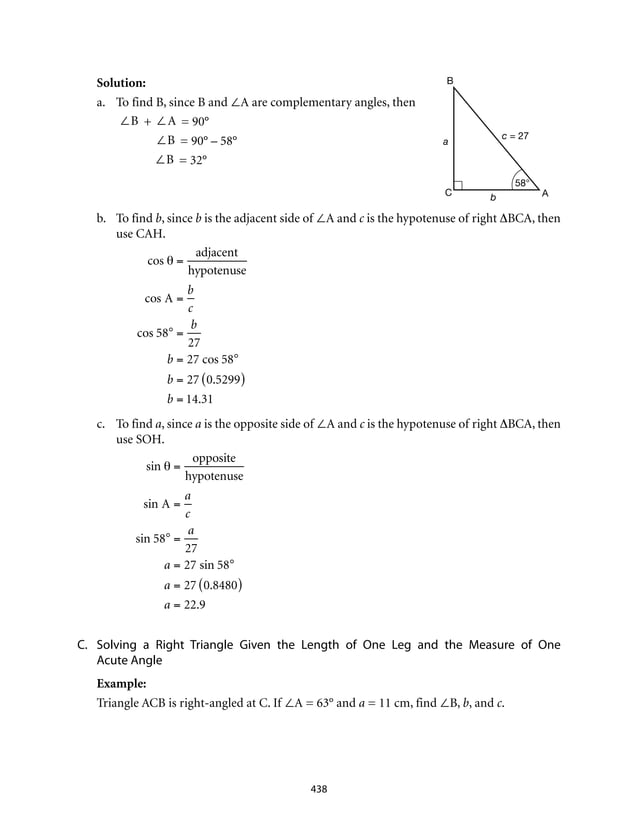 Grade 9 Mathematics Module 7 Triangle Trigonometry | PDF