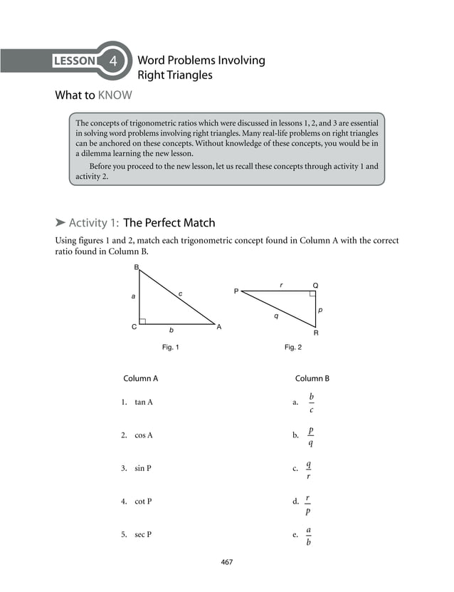 Grade 9 Mathematics Module 7 Triangle Trigonometry | PDF