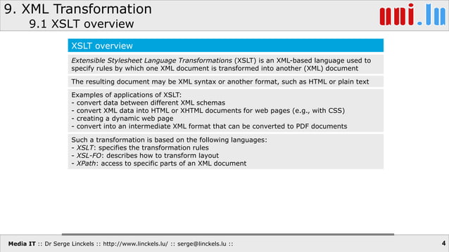 Media It Xml And Xml Transformation Xslt Ppt