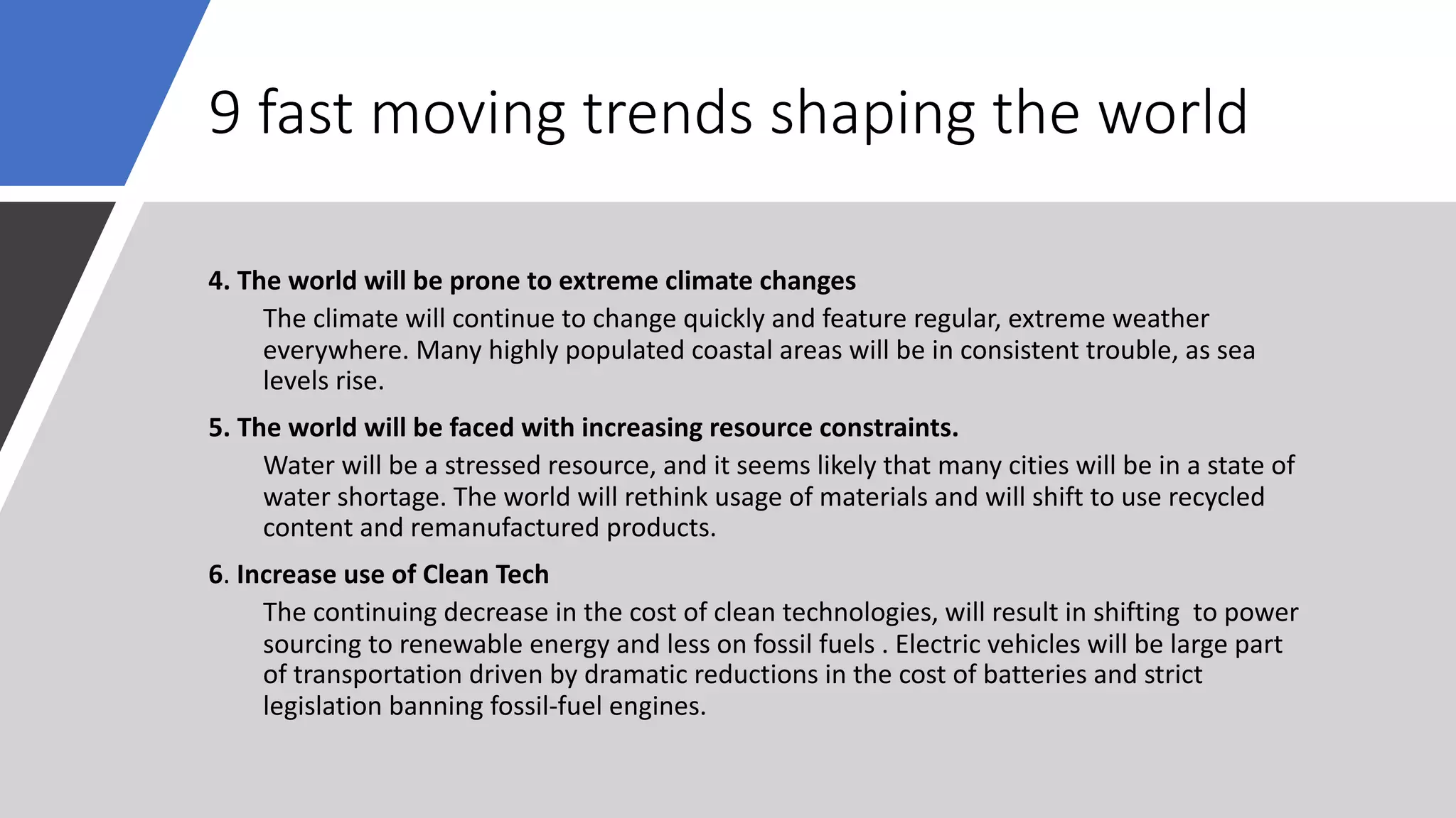 9 megatrends that will shape the World in 2030 | PDF | Environment ...