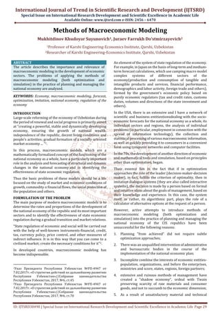 Methods of Macroeconomic Modeling | PDF