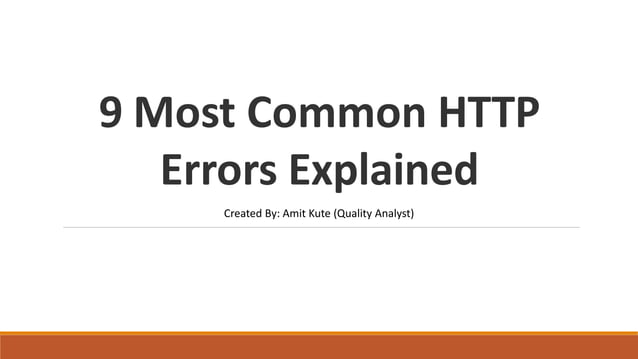 9 Most Common HTTP Errors Explained | PDF