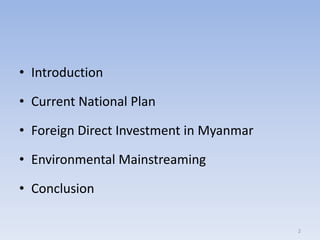 Myanmar making an impact for a greener, inclusive planning | PPTX