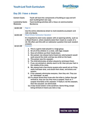 Youth-Led Tech Curriculum Day 20 | PDF