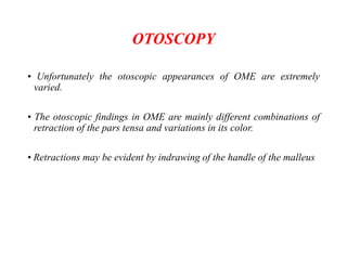 NONSUPPURATIVE OTITIS MEDIA | PPTX