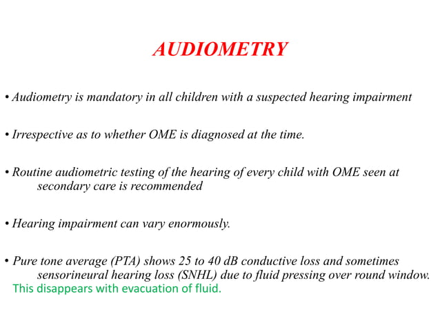 NONSUPPURATIVE OTITIS MEDIA | PPTX