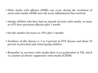 NONSUPPURATIVE OTITIS MEDIA | PPTX