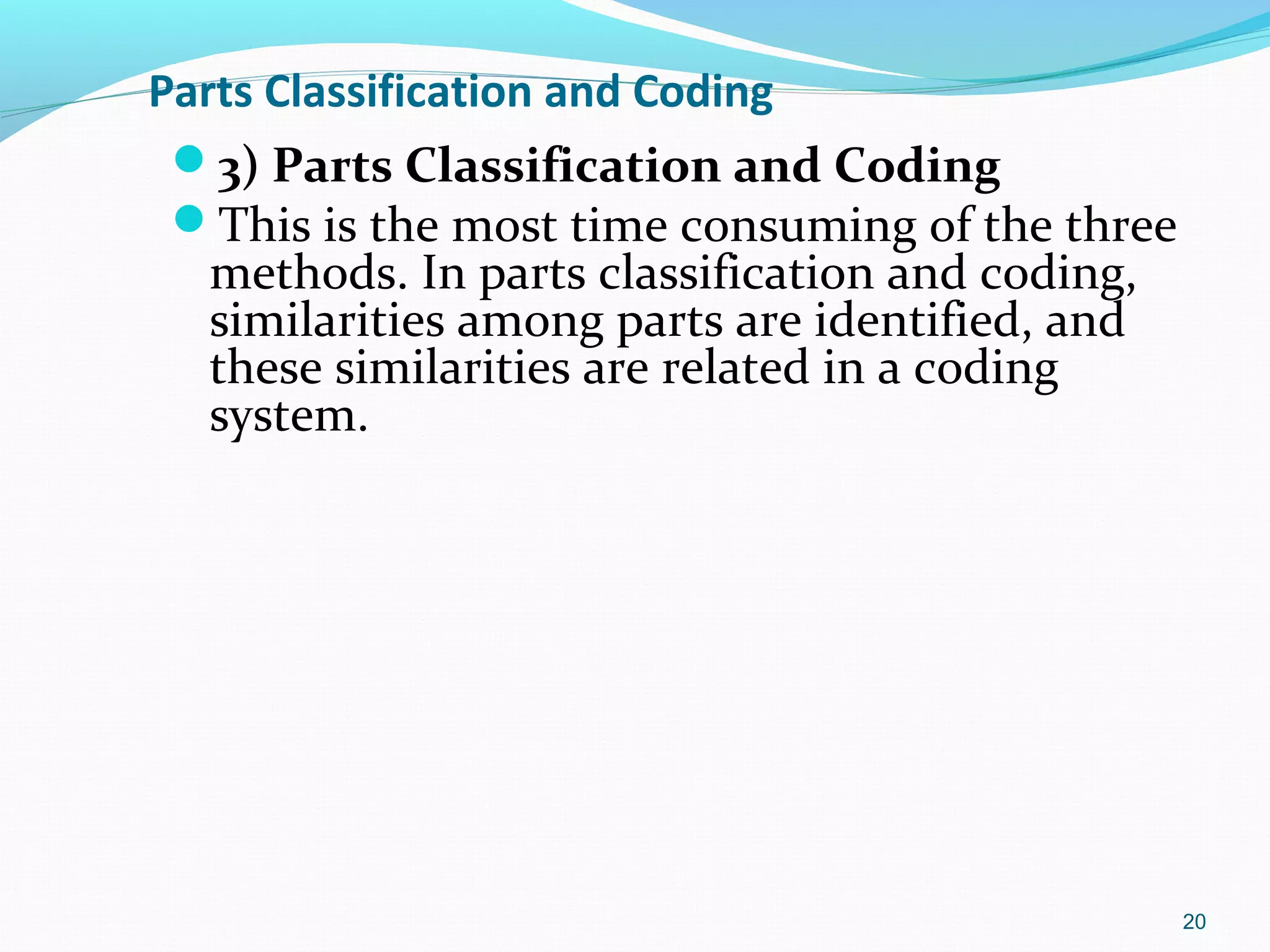 Group Technology, coding and cell design | PPT