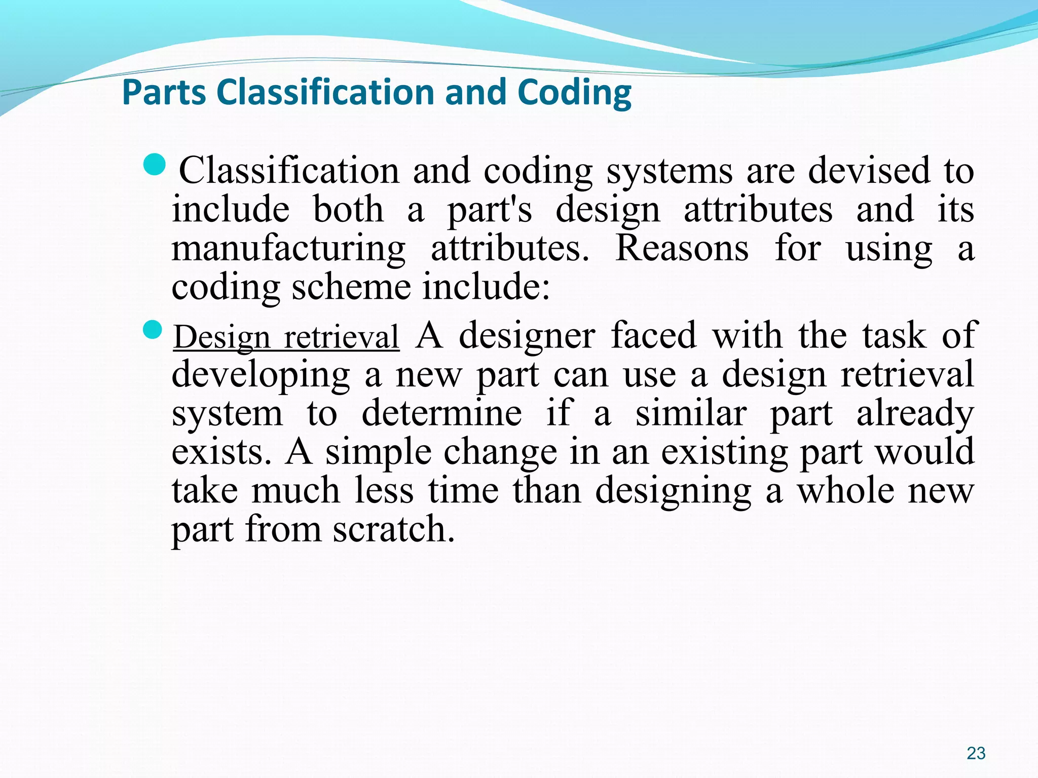 Group Technology, coding and cell design | PPT