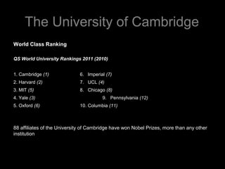 Cambridge cluster presentation | PPT | Business | Business and Finance