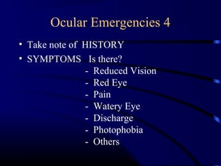 Ocular emergencies | PPT