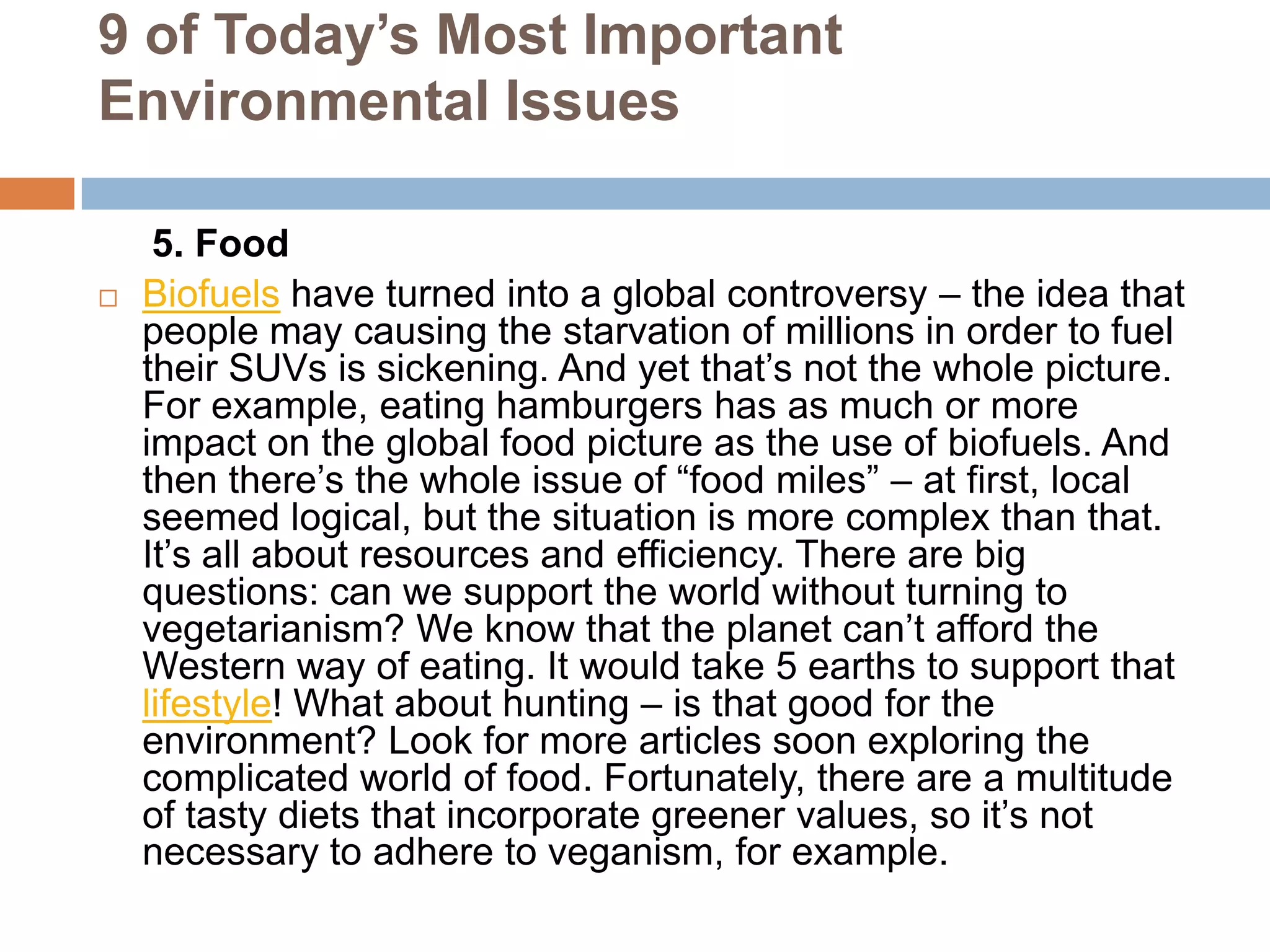 9 of today’s most important environmental issues | PPTX | Power and ...