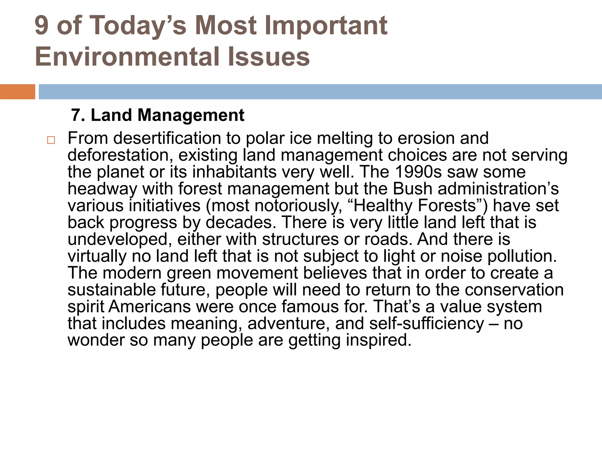 9 of today’s most important environmental issues | PPTX | Power and ...