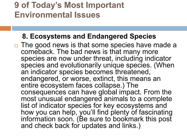 9 of today’s most important environmental issues | PPT