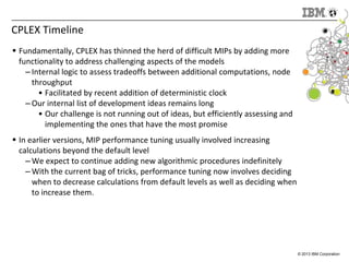Mining the CPLEX Node Log for Faster MIP Performance | PPT