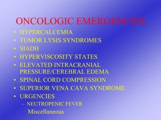 Oncologic Emergencies & Symptom Management | PPTX