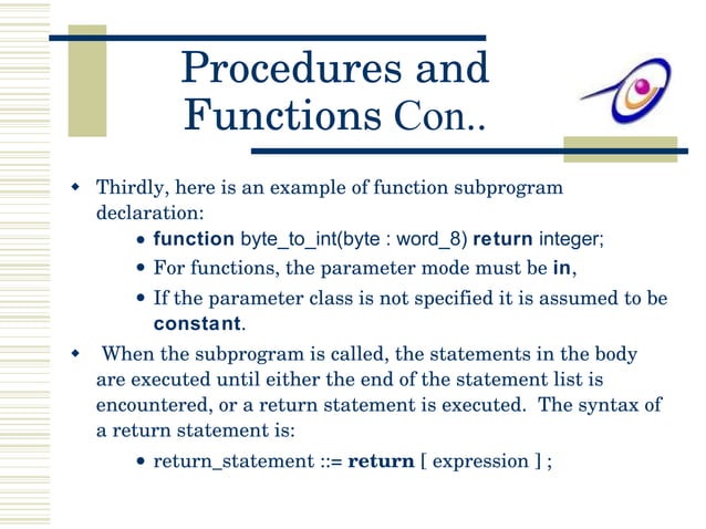 VHDL Subprograms and Packages | PPT