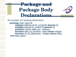 VHDL Subprograms and Packages | PPT