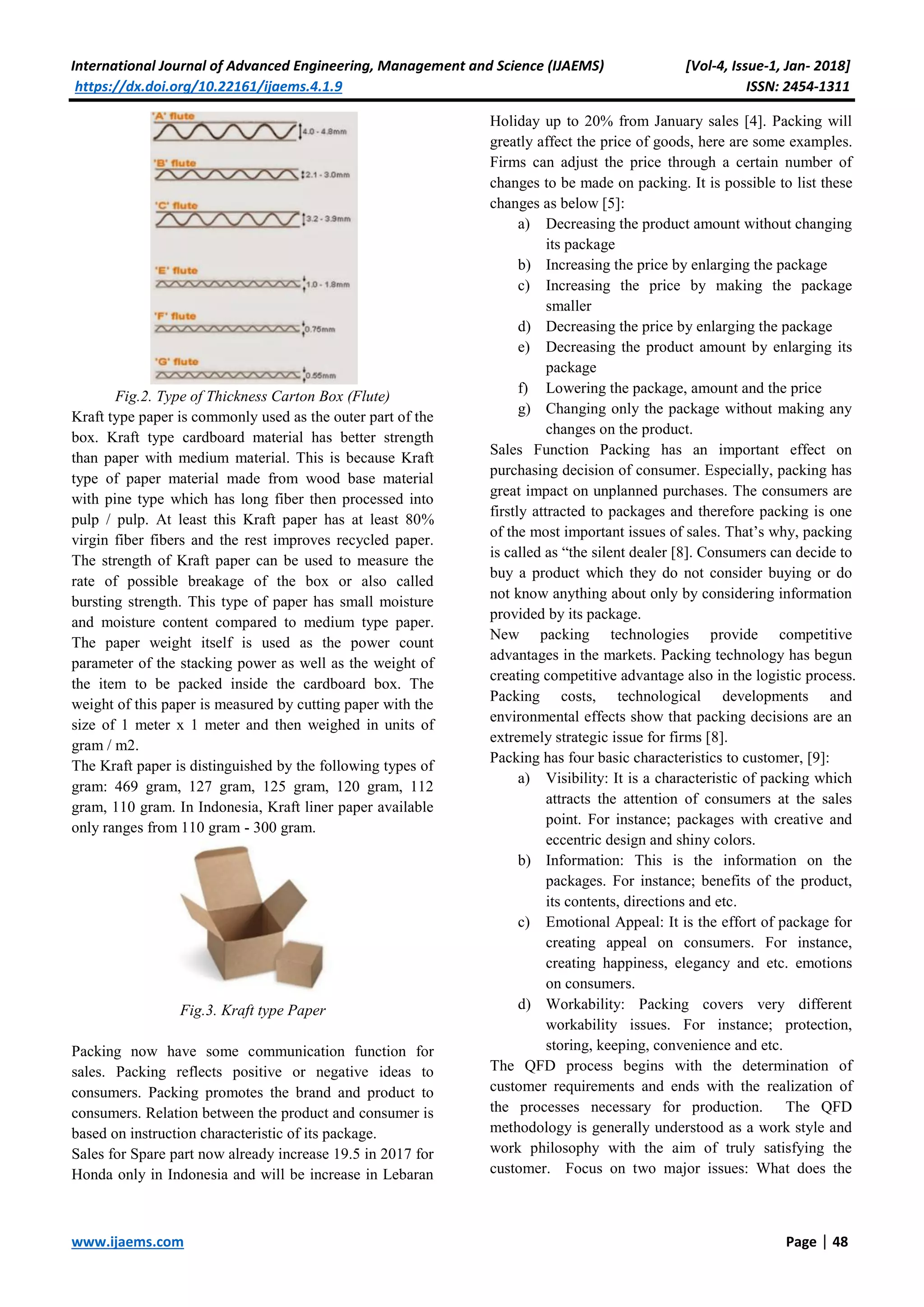 Packing Improvement by using of Quality Function Deployment Method: A ...