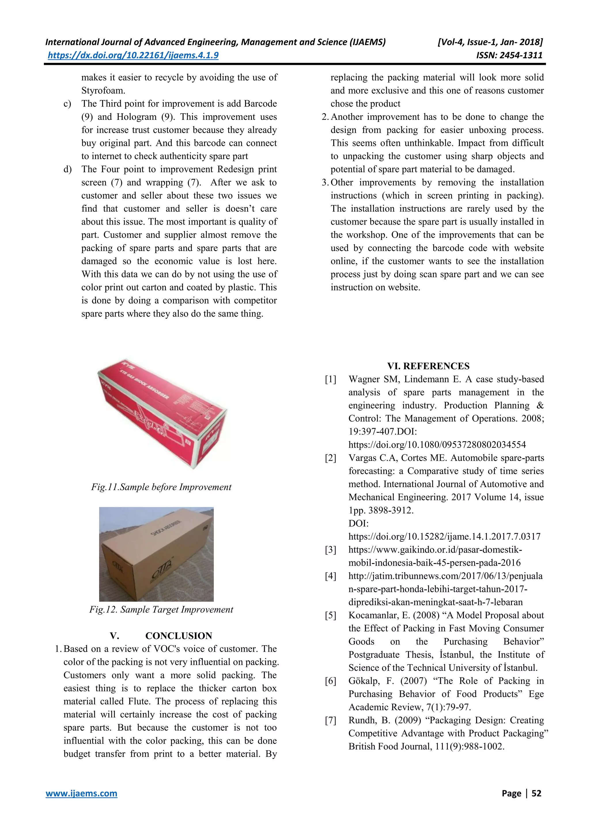 Packing Improvement by using of Quality Function Deployment Method: A Case Study in Spare Part ...